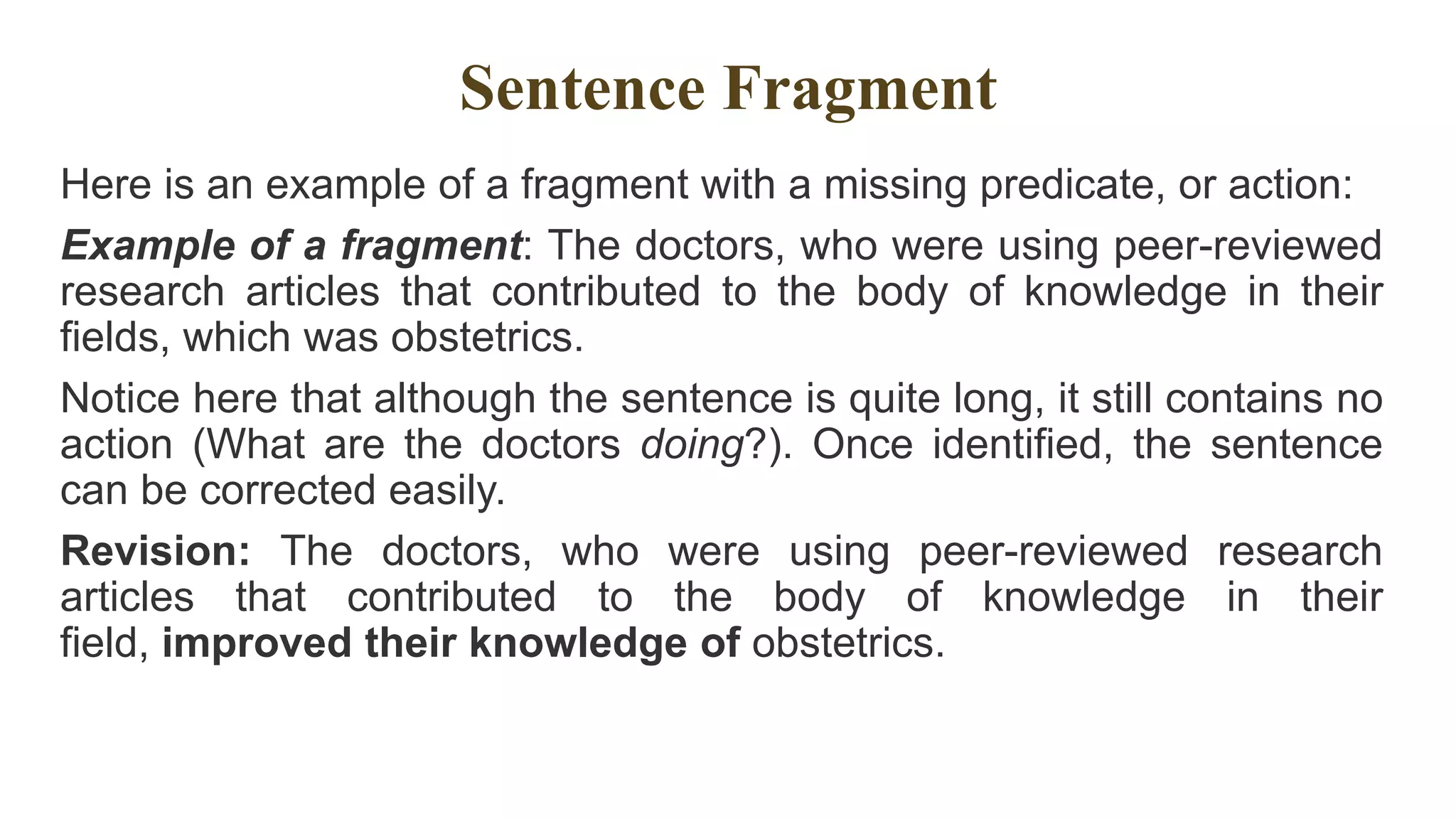 Definitions and examples of basic sentence elements | PPTX