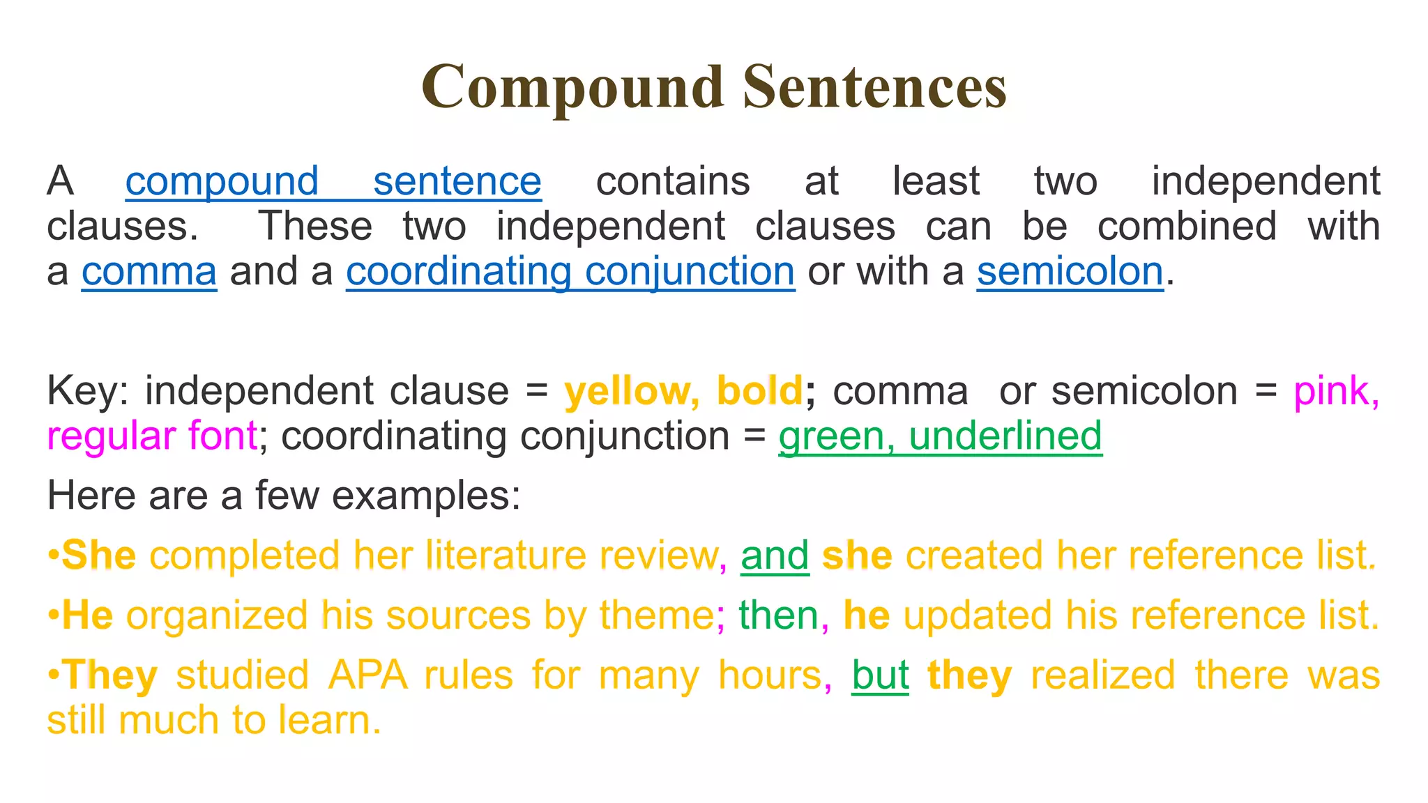 Definitions and examples of basic sentence elements | PPTX