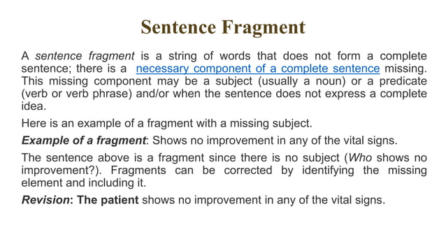 Definitions and examples of basic sentence elements | PPTX