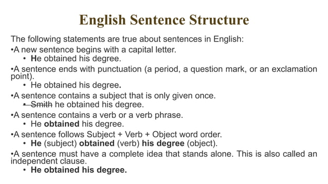 Definitions and examples of basic sentence elements | PPTX