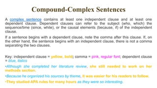 Definitions and examples of basic sentence elements | PPTX