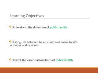 Definitions and functions of Public Health.ppt