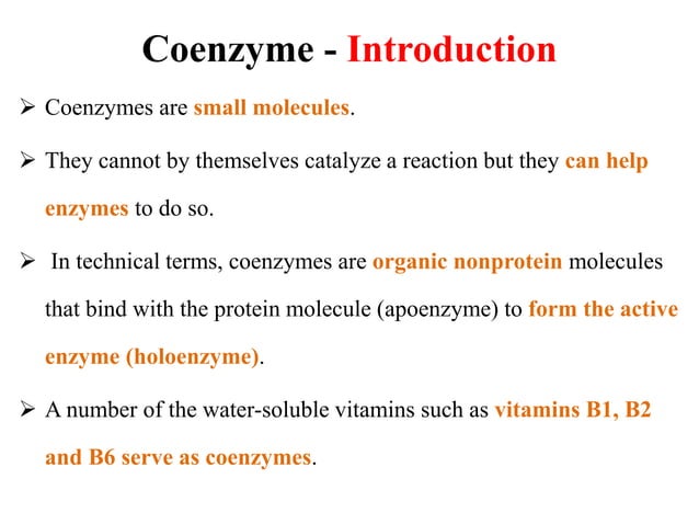 Definitions and types of coenzymes | PPTX | Chemistry | Science