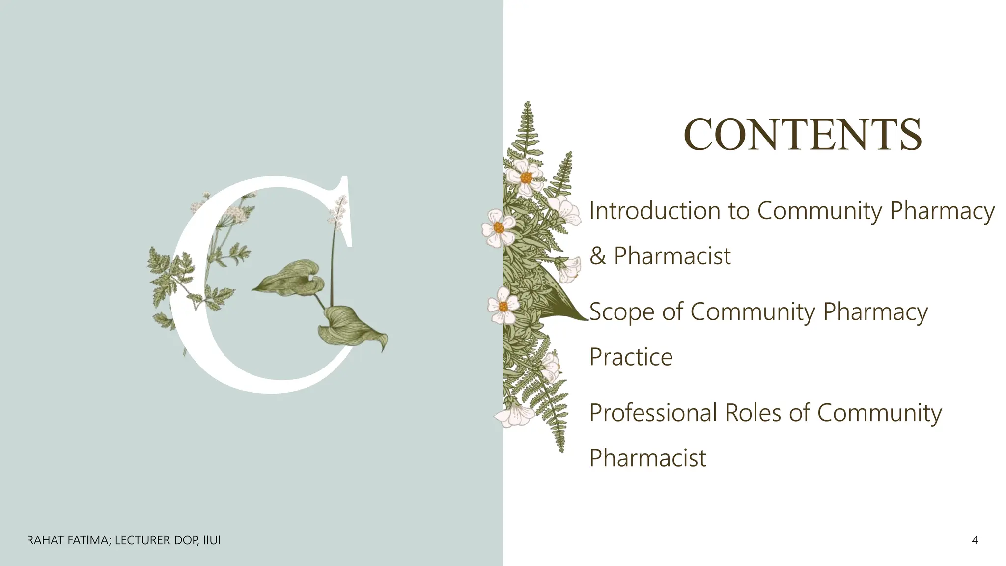 DEFINITIONS & BACKGROUND community pharmacy role | PPTX