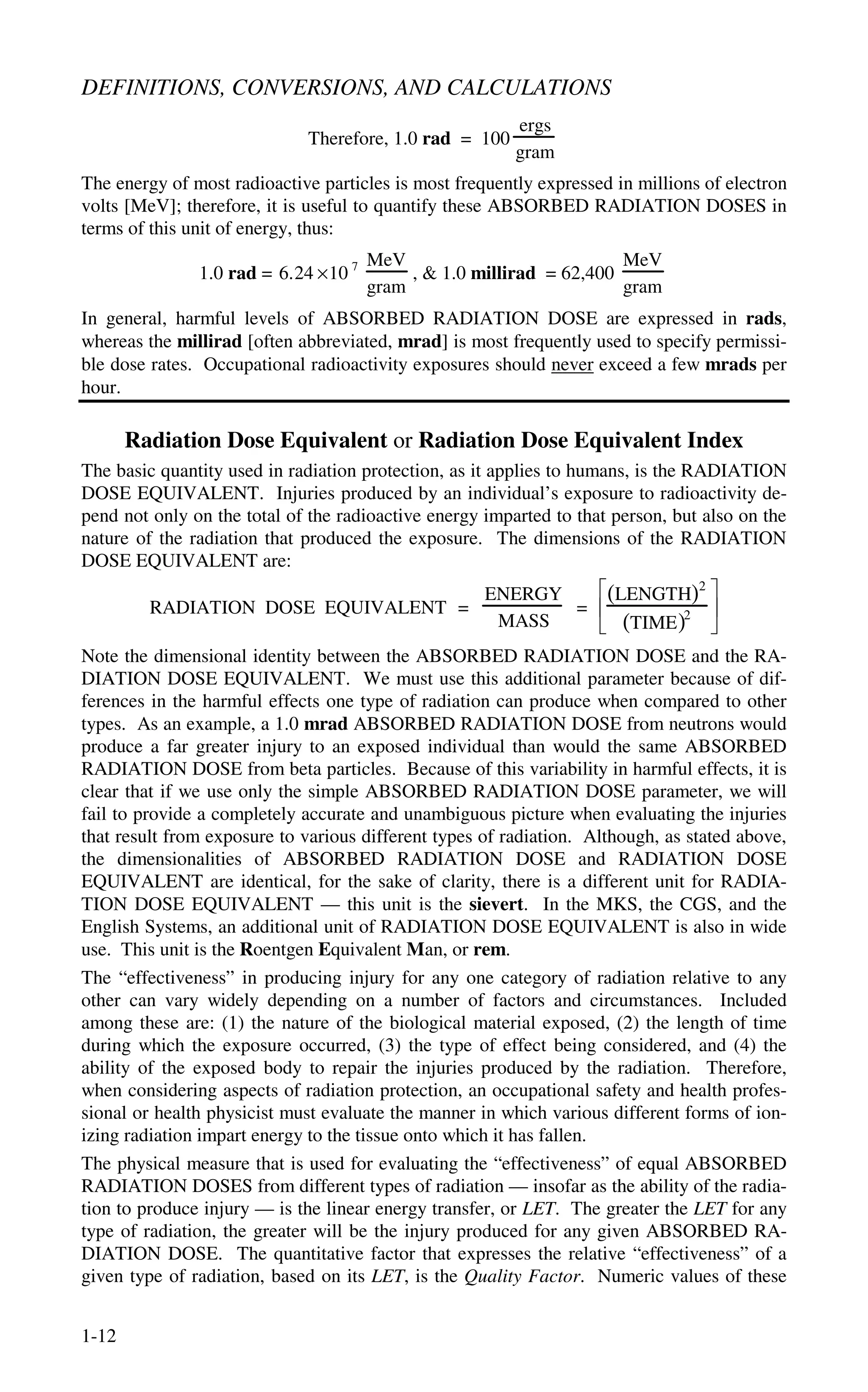 Definitions, Conversions, and Calculations for Occupational Safety and Health Professionals ...