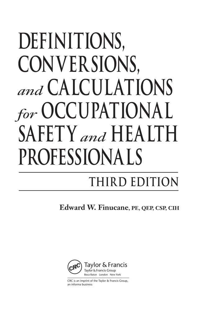 Definitions, Conversions, and Calculations for Occupational Safety and ...