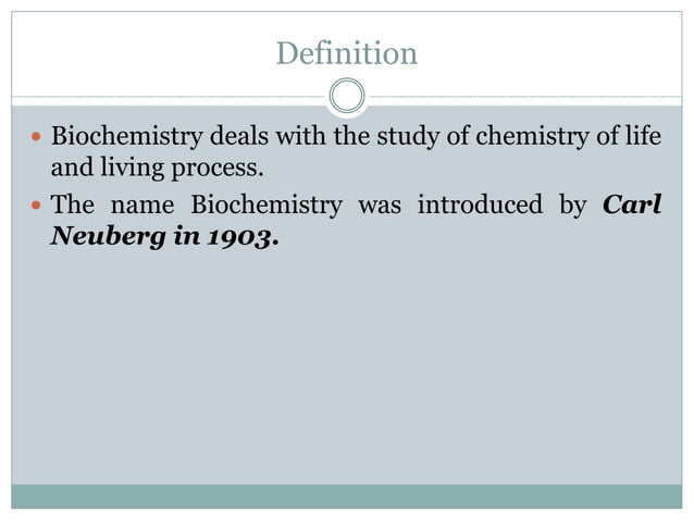 Definition, Scope & Importance of Biochemistry in.pptx | Chemistry ...