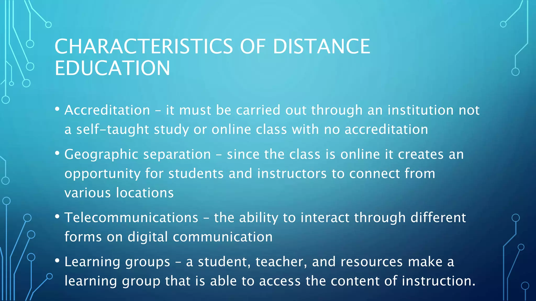 Definitions, History and Theories of Distance Education | PPT