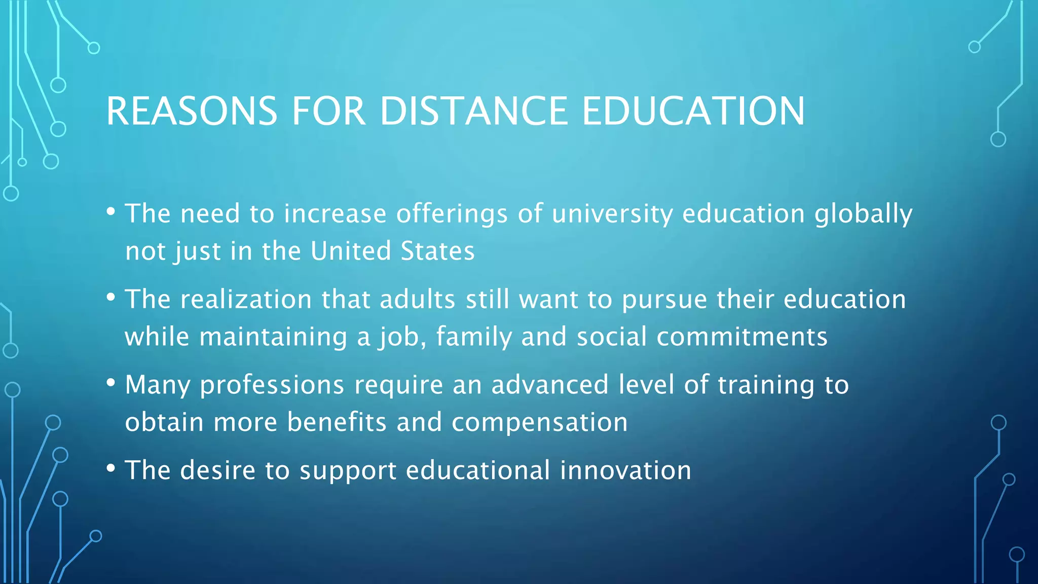 Definitions, History and Theories of Distance Education | PPTX