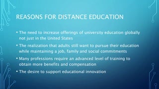 Definitions, History and Theories of Distance Education | PPT