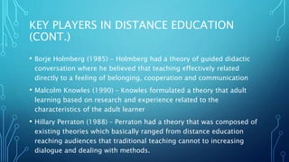 Definitions, History and Theories of Distance Education | PPT