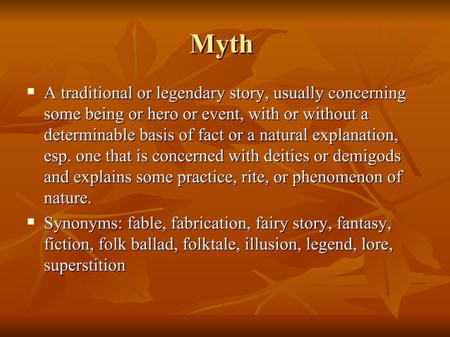 Definitions Myth Etc | PPT