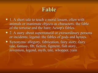 Definitions Myth Etc | PPT