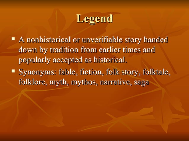 Definitions Myth Etc | PPT