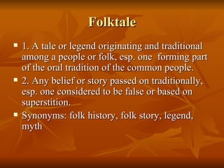 Definitions Myth Etc | PPT