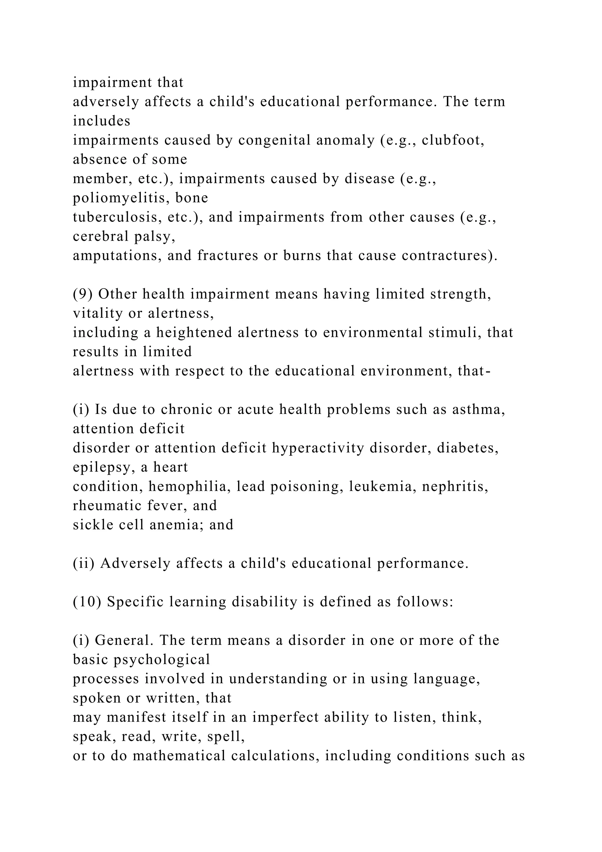 DEFINITIONS OF 13 DISABILITY CATEGORIES UNDER IDEA (c) Def.docx