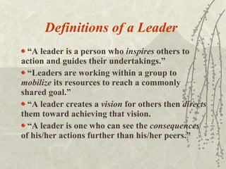 Definitions of a leader (1) | PPT