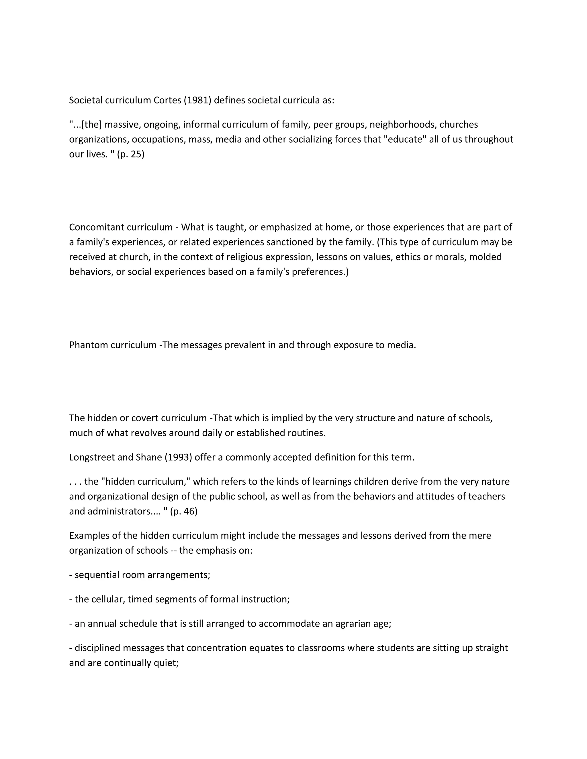 Definitions of curriculum | DOCX