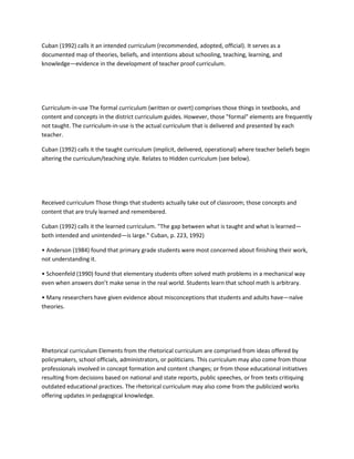 Definitions of curriculum | DOCX