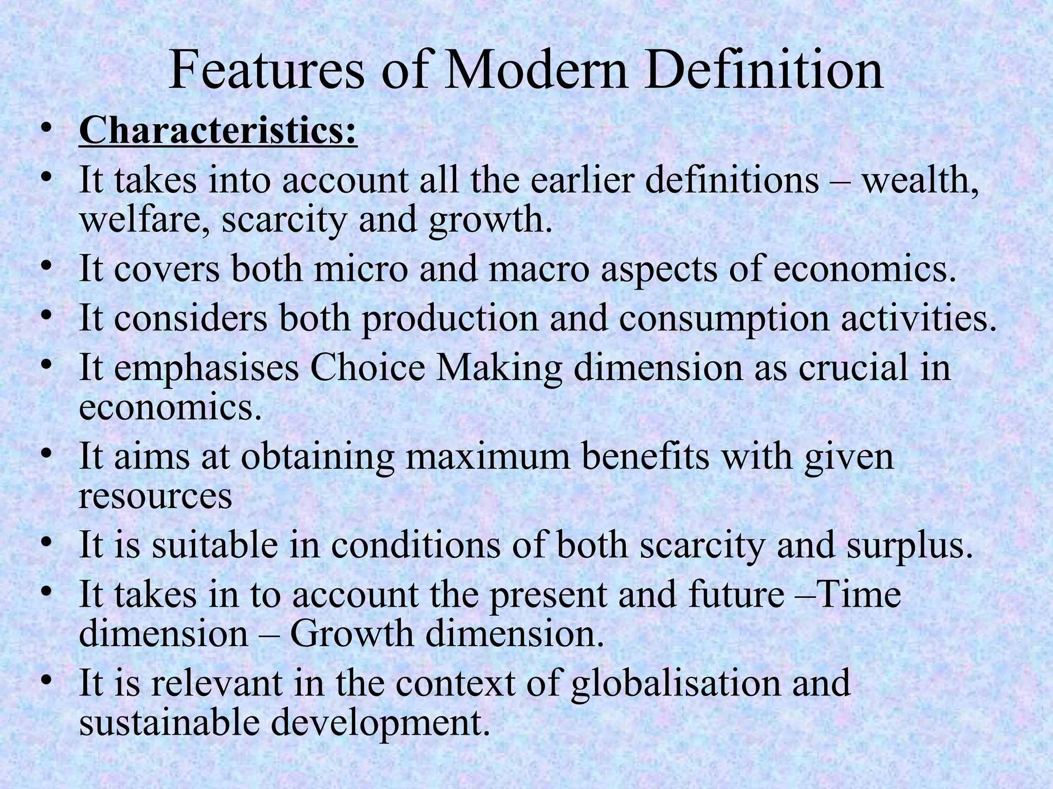 Definitions of Economics | PPT
