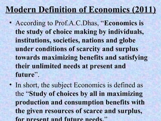 Definitions of Economics | PPT