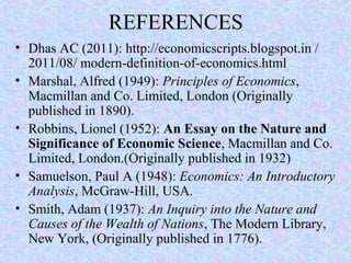 Definitions of Economics | PPT