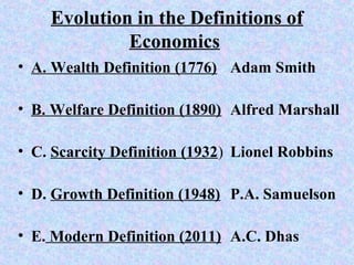 Definitions of Economics | PPT