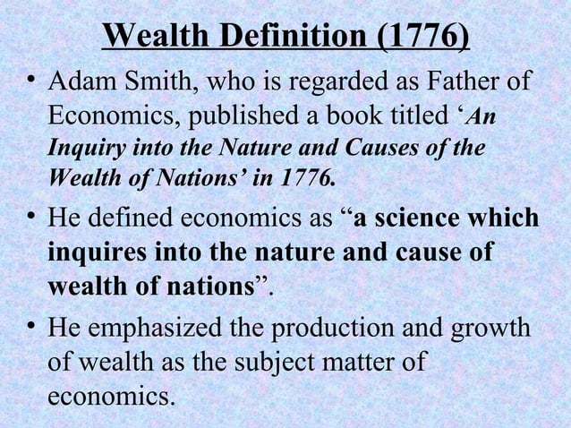 Definitions of Economics | PPT | Government Support and Welfare ...