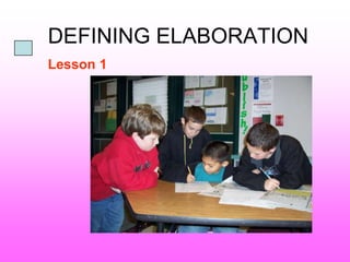 Definitions of Elaboration | PPSX