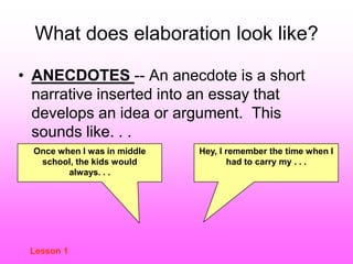 Definitions of Elaboration | PPSX