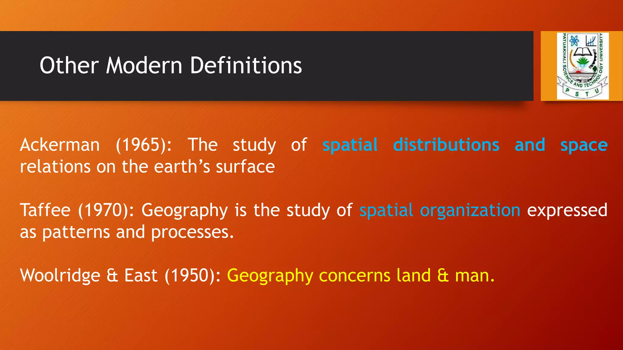 Definitions of geography | PPTX