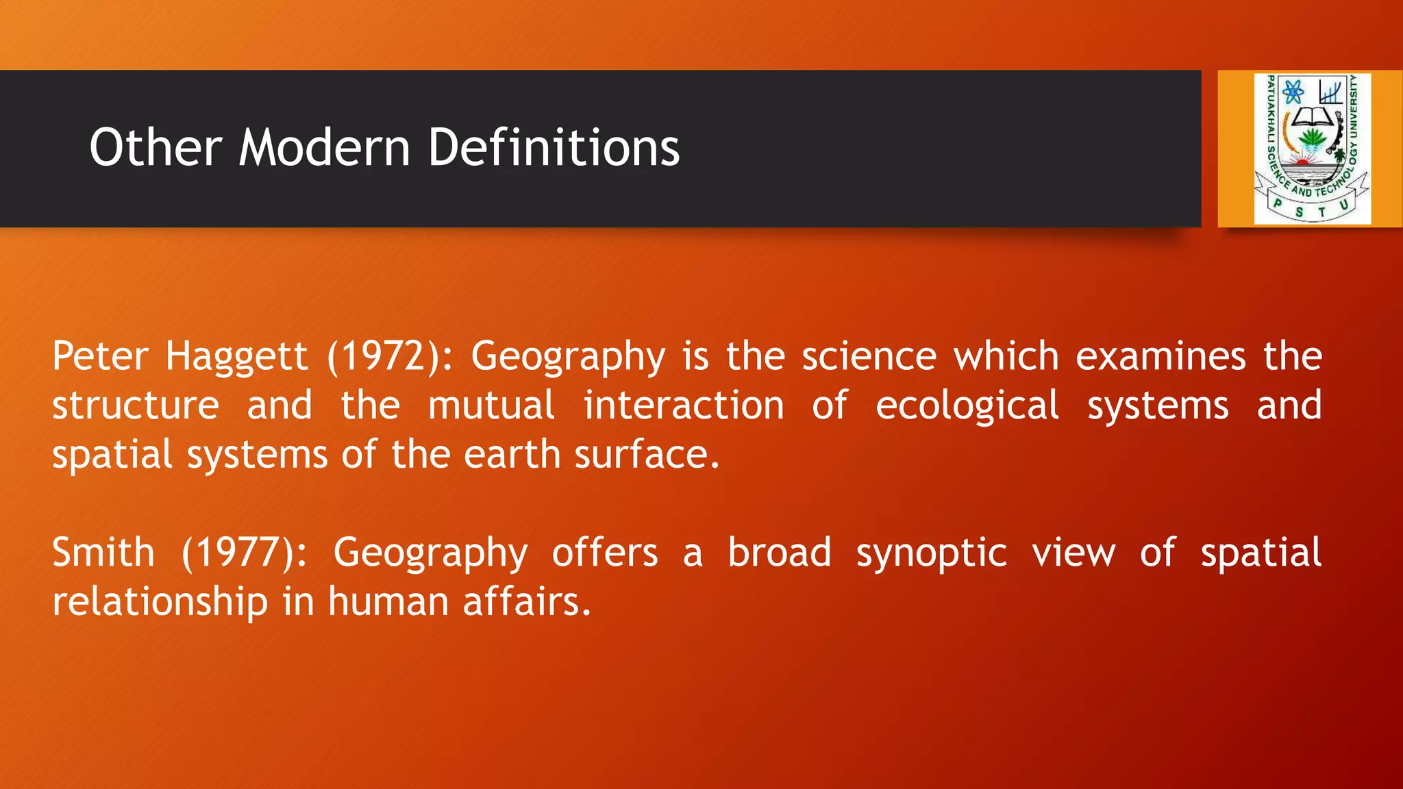 Definitions of geography | PPTX