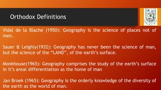 Definitions of geography | PPTX