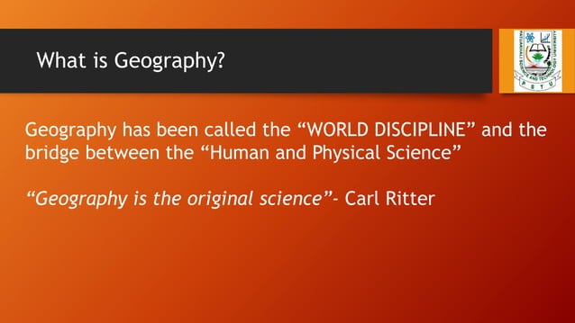 Definitions of geography | PPTX | Geography | Science