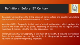 Definitions of geography | PPTX