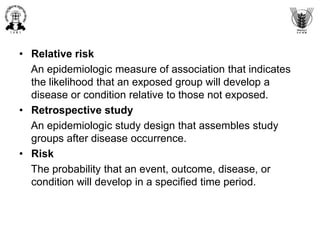 Definitions of important terms in epidemiology | PPTX