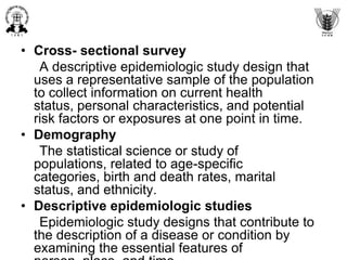 Definitions of important terms in epidemiology | PPTX