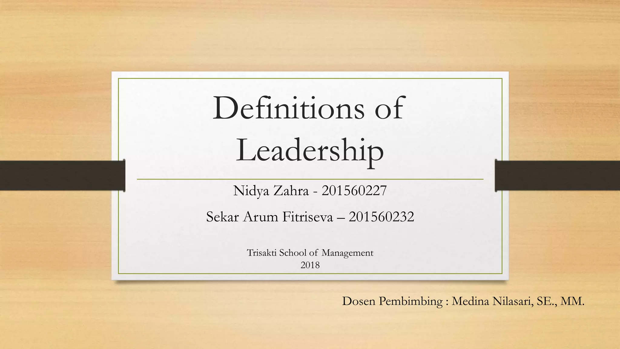 Definitions of leadership | PPTX