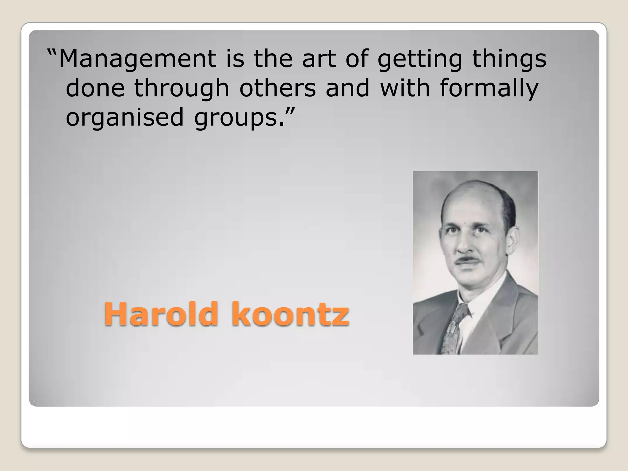 Definitions of management by various author | PPTX