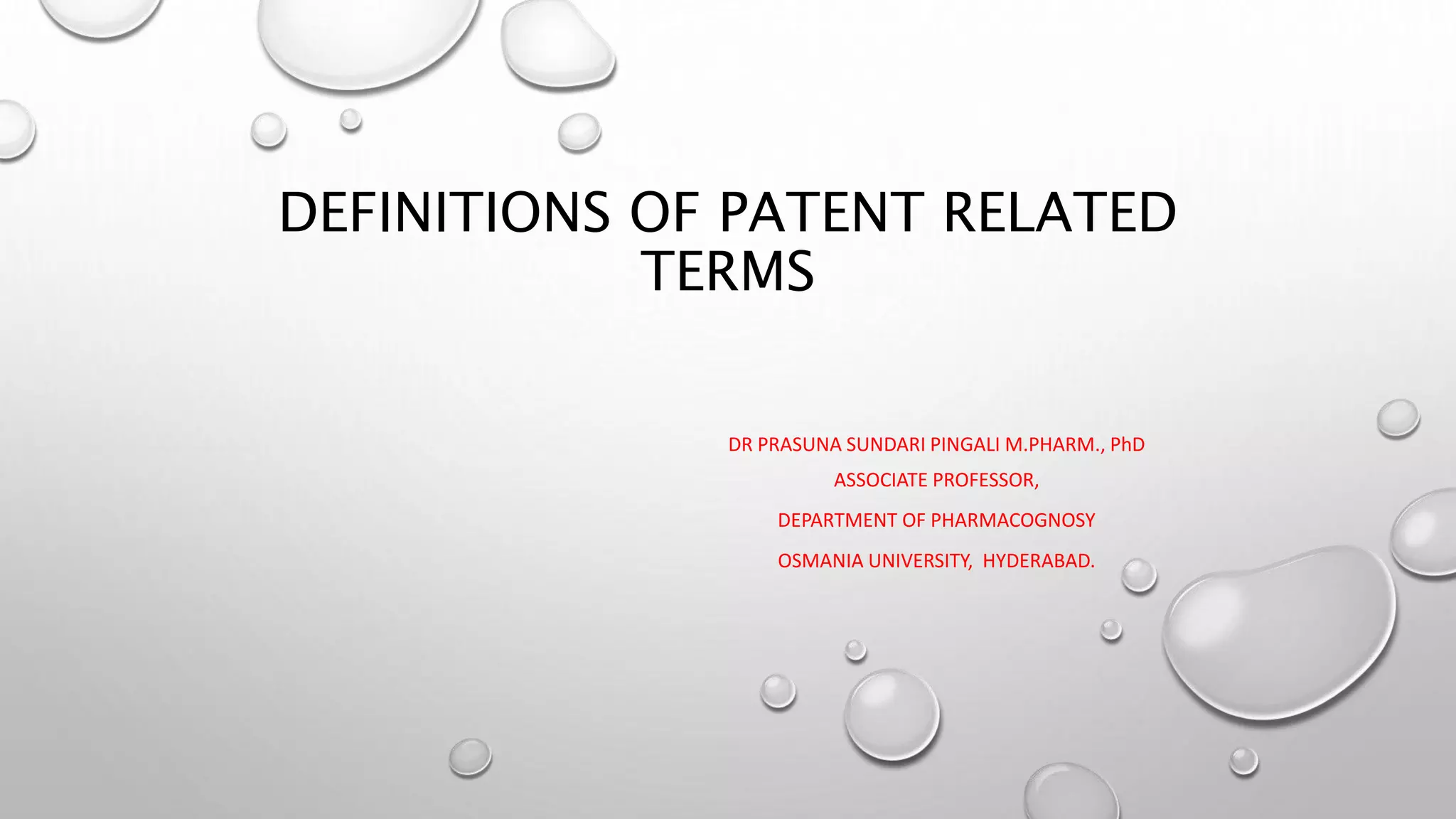 Definitions of patent related terms | PPTX