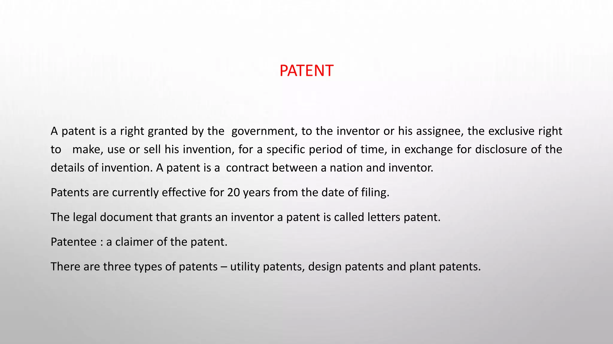 Definitions of patent related terms | PPTX