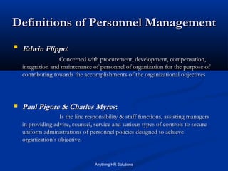 Definitions of personnel management | PPT