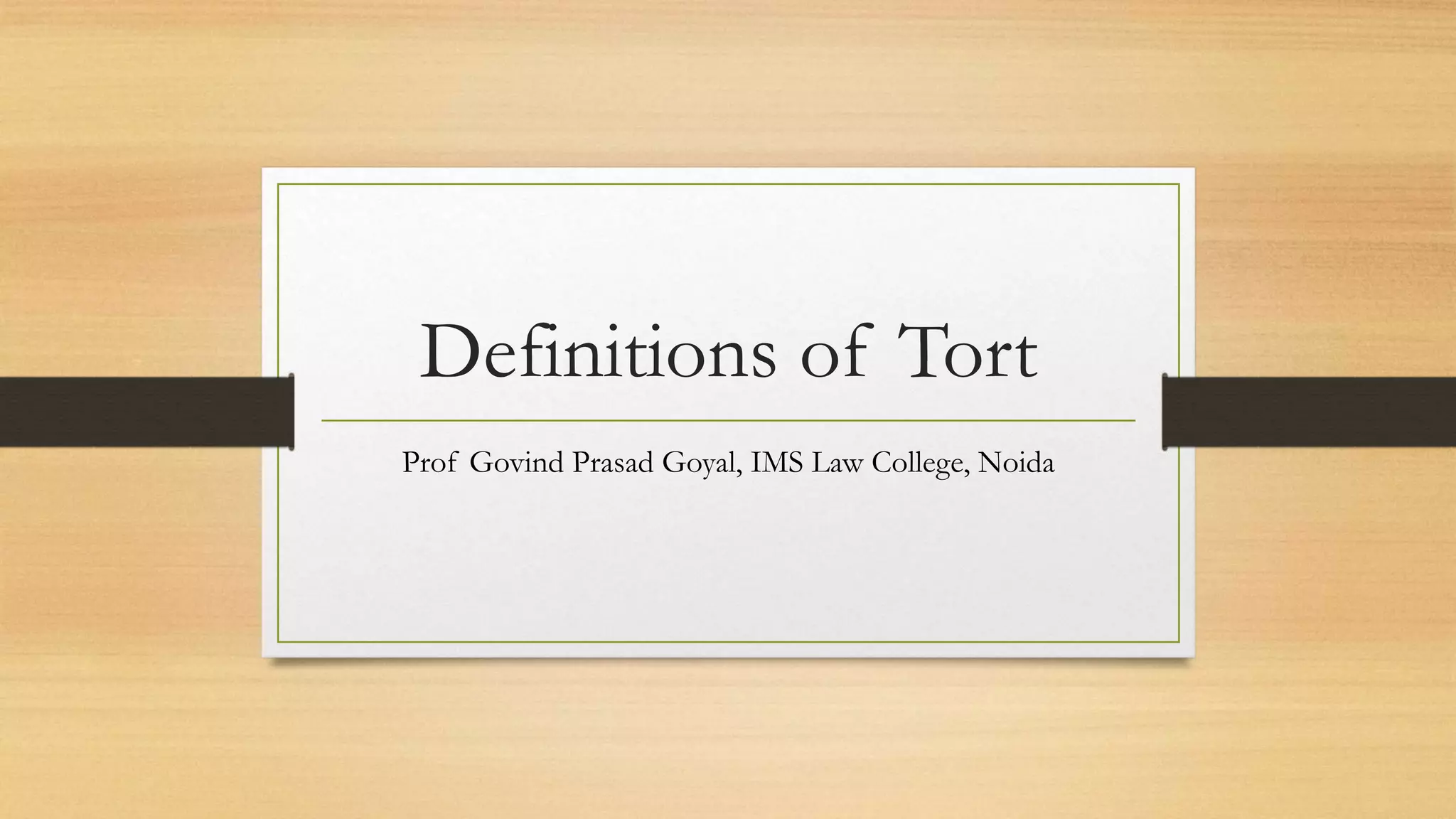 Definitions of tort | PPT