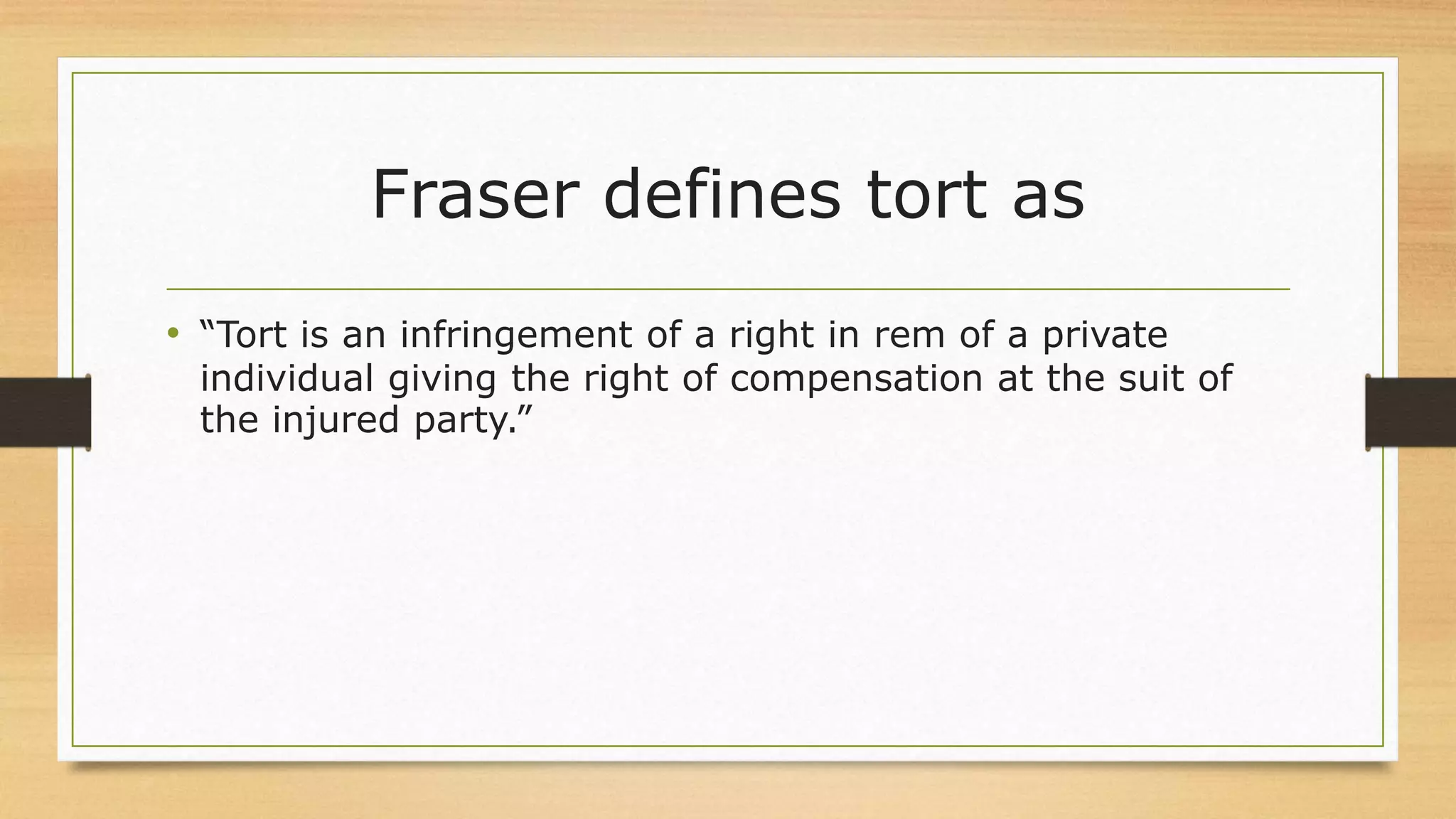 Definitions of tort | PPT