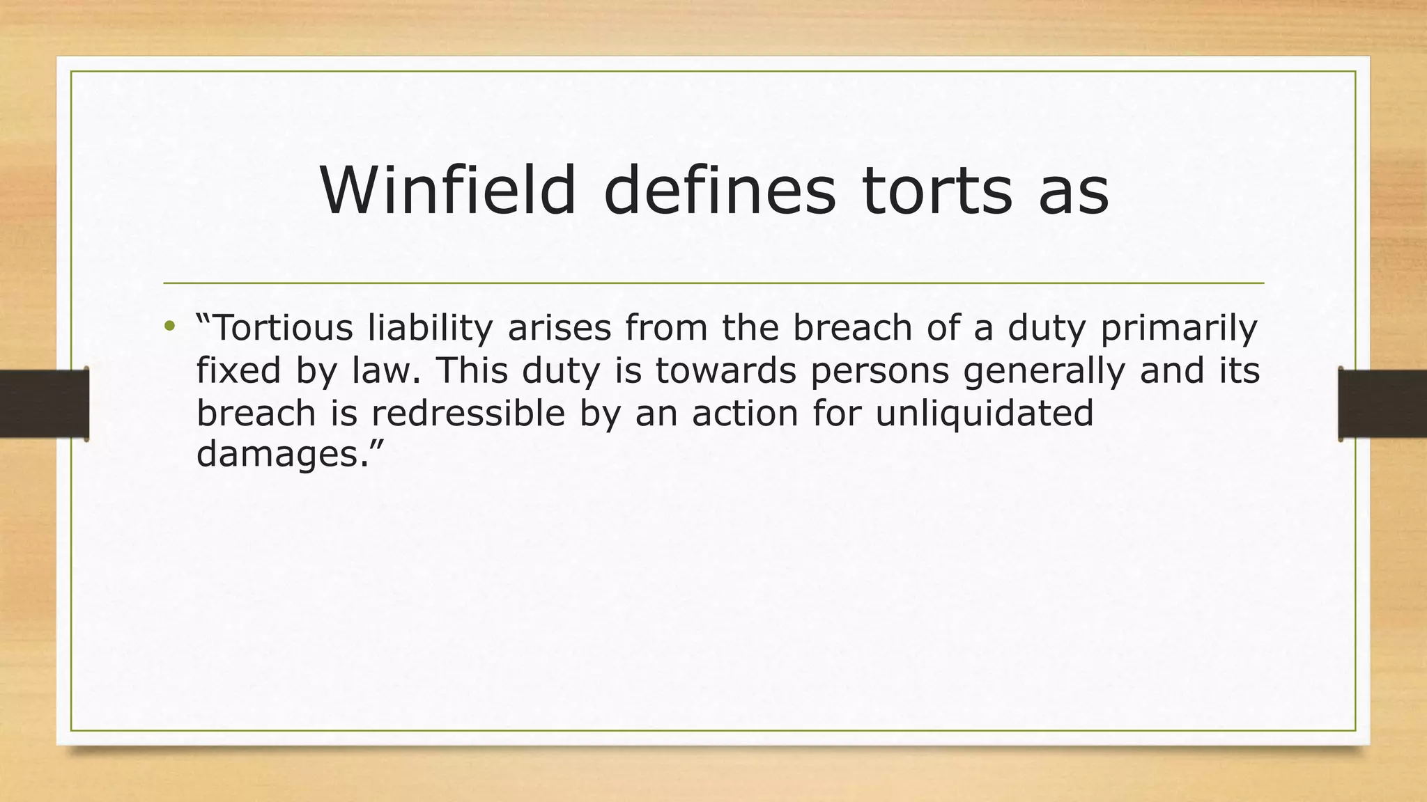 Definitions of tort | PPT