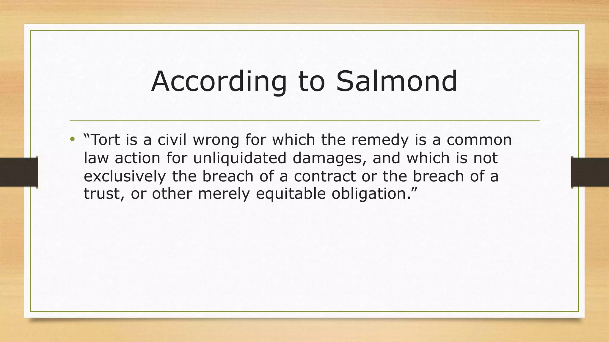 Definitions of tort | PPT