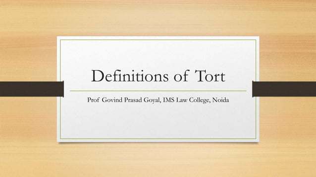 Definitions of tort | PPT