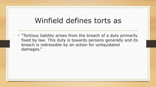 Definitions of tort | PPT