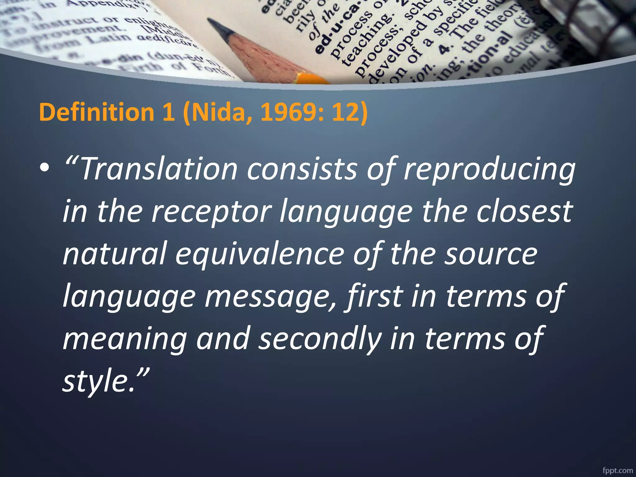 Definitions of translation | PDF
