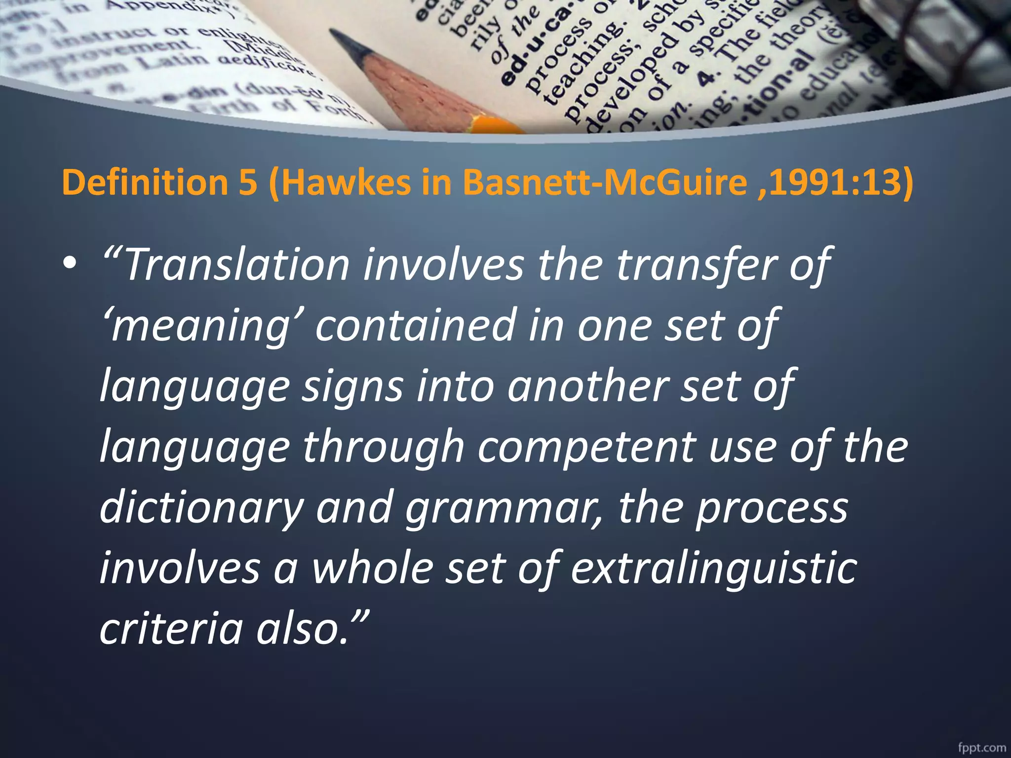 Definitions of translation | PDF